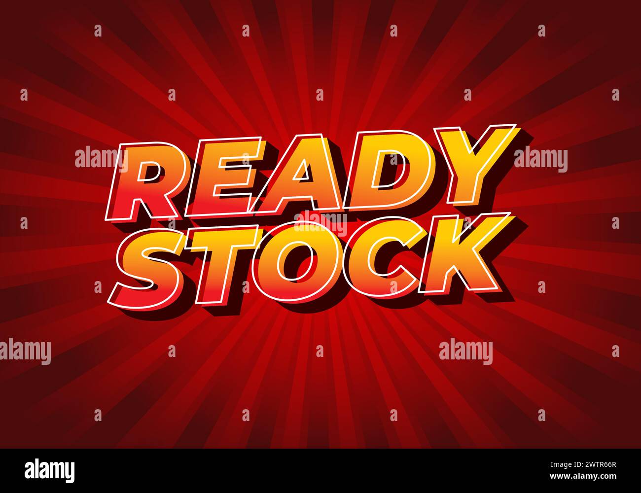 Ready stock. Text effect design in 3 dimension style in yellow red ...