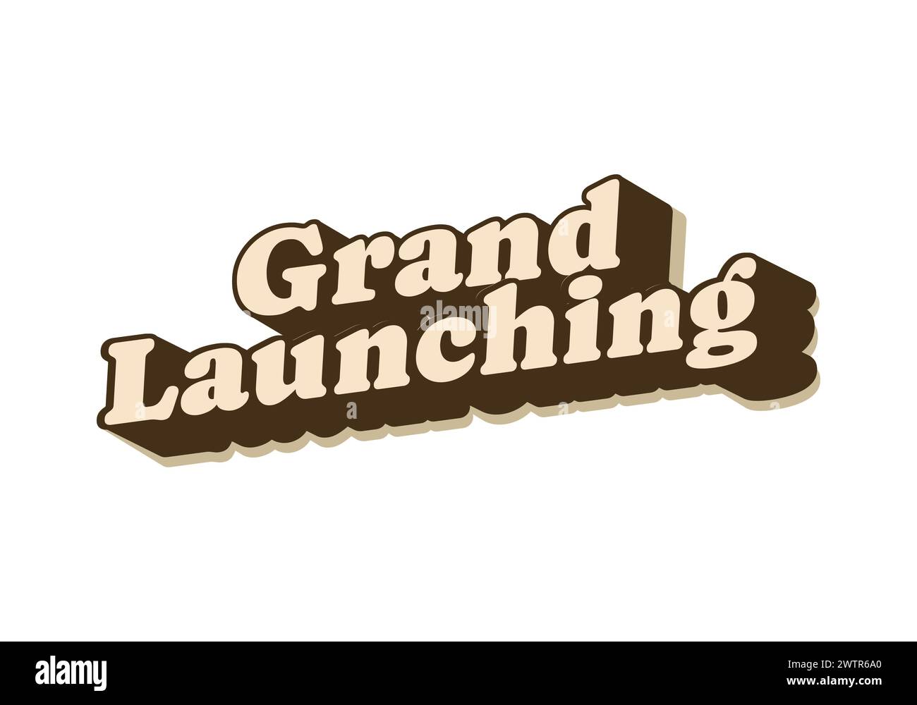 Grand launching. Text effect design in vintage retro style and colors ...