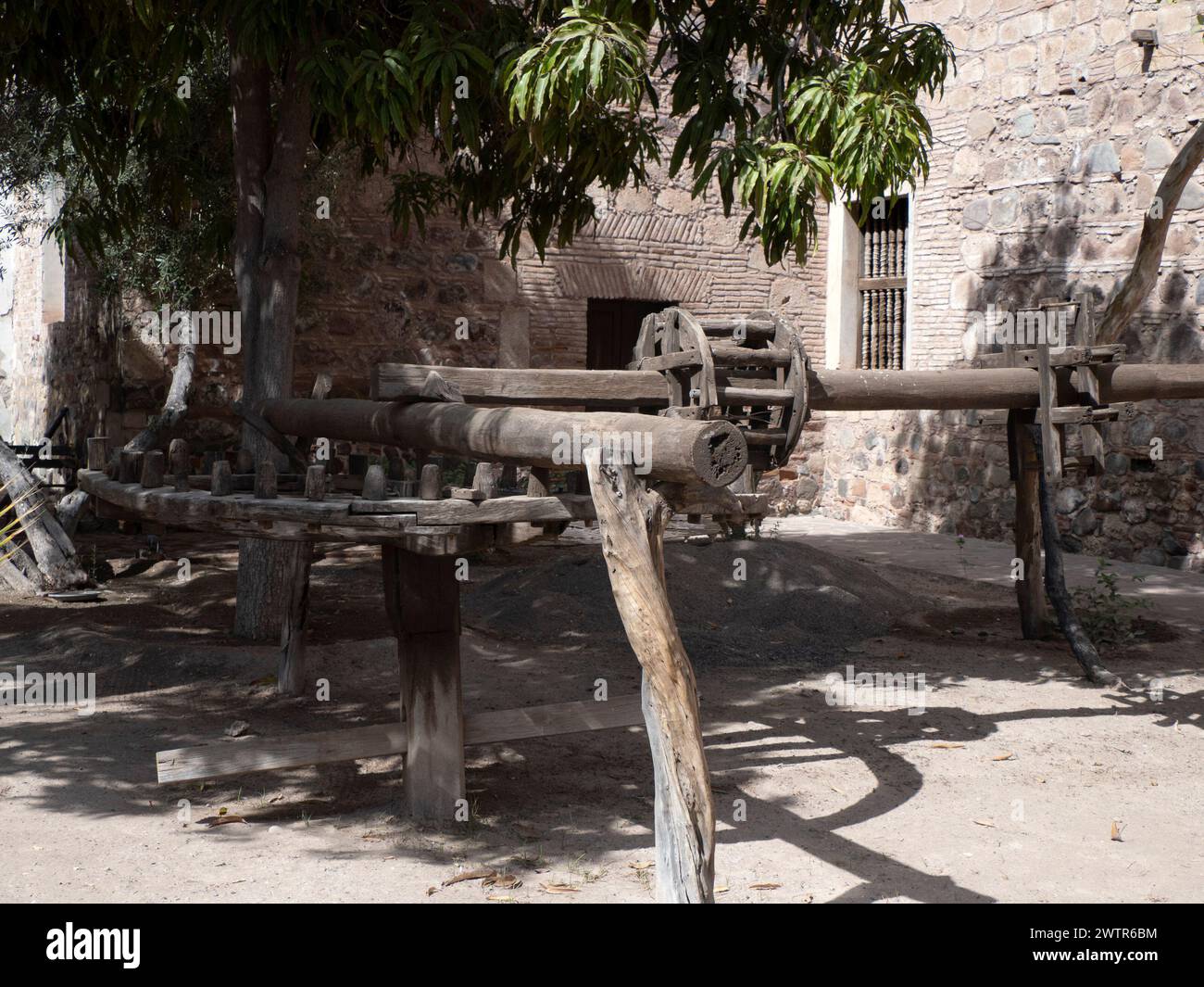 Old mill donkey powered Loreto village old mission on sunny day Baja ...