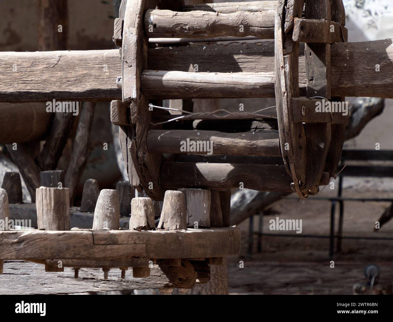 Old mill donkey powered Loreto village old mission on sunny day Baja ...