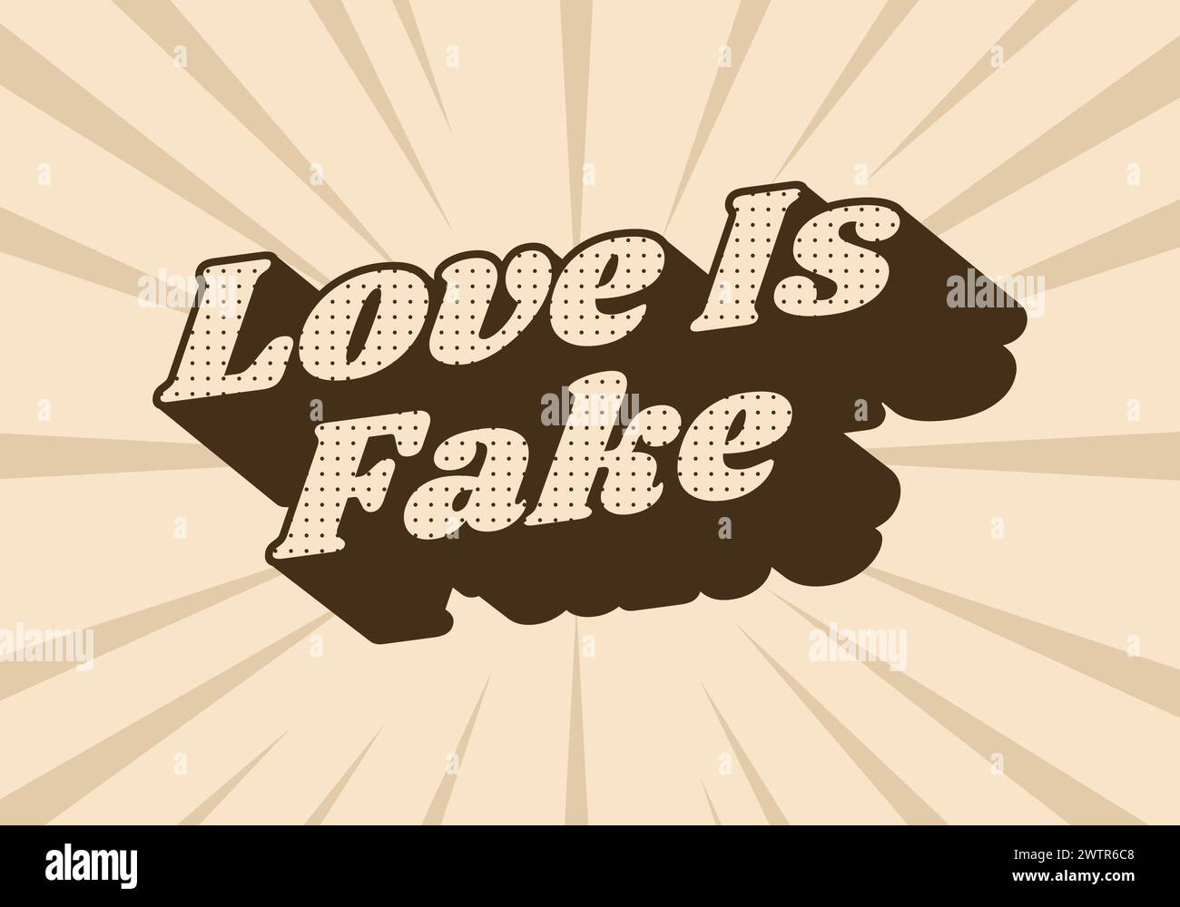 Love is fake. Text effect design in 3 dimension style Stock Vector ...