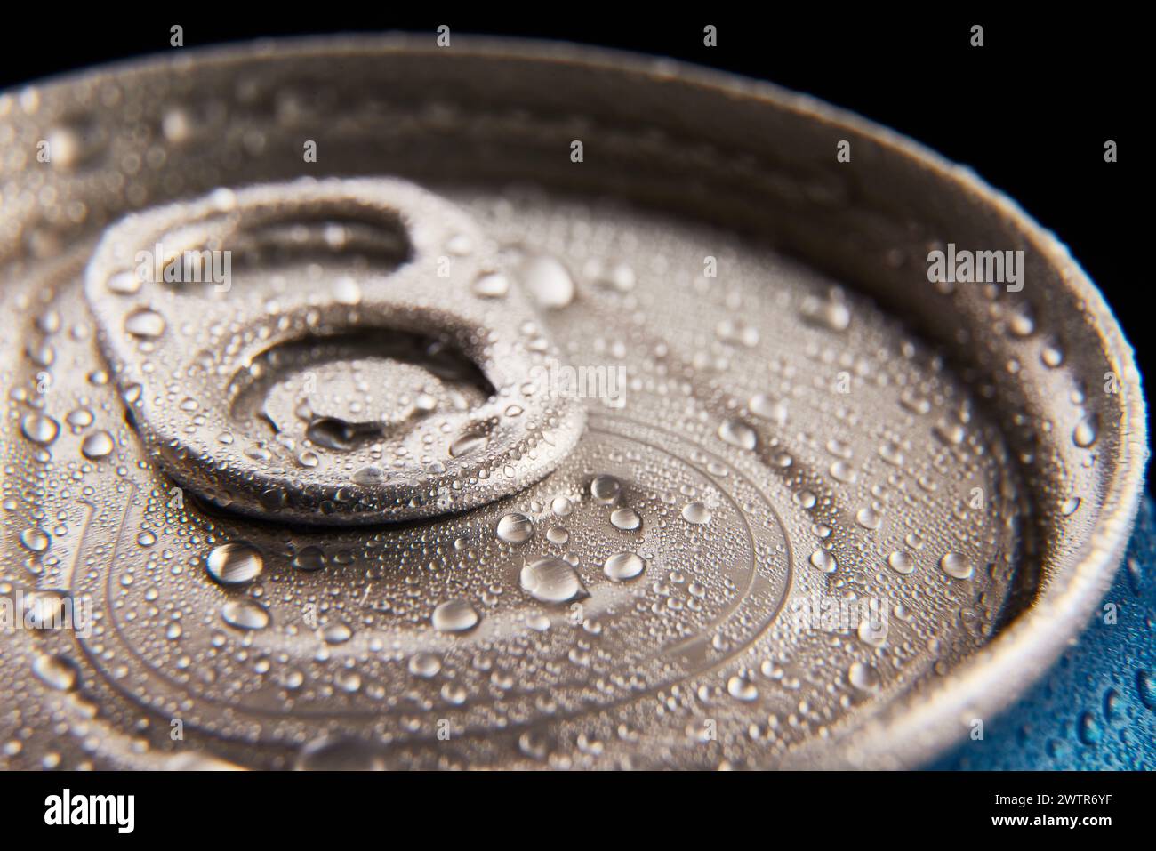 Close-up photo of aluminum closed jar of beer, coke, soda with ...