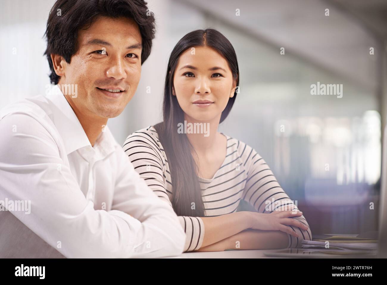 Work, cooperation and portrait of people in collaboration in Japanese ...