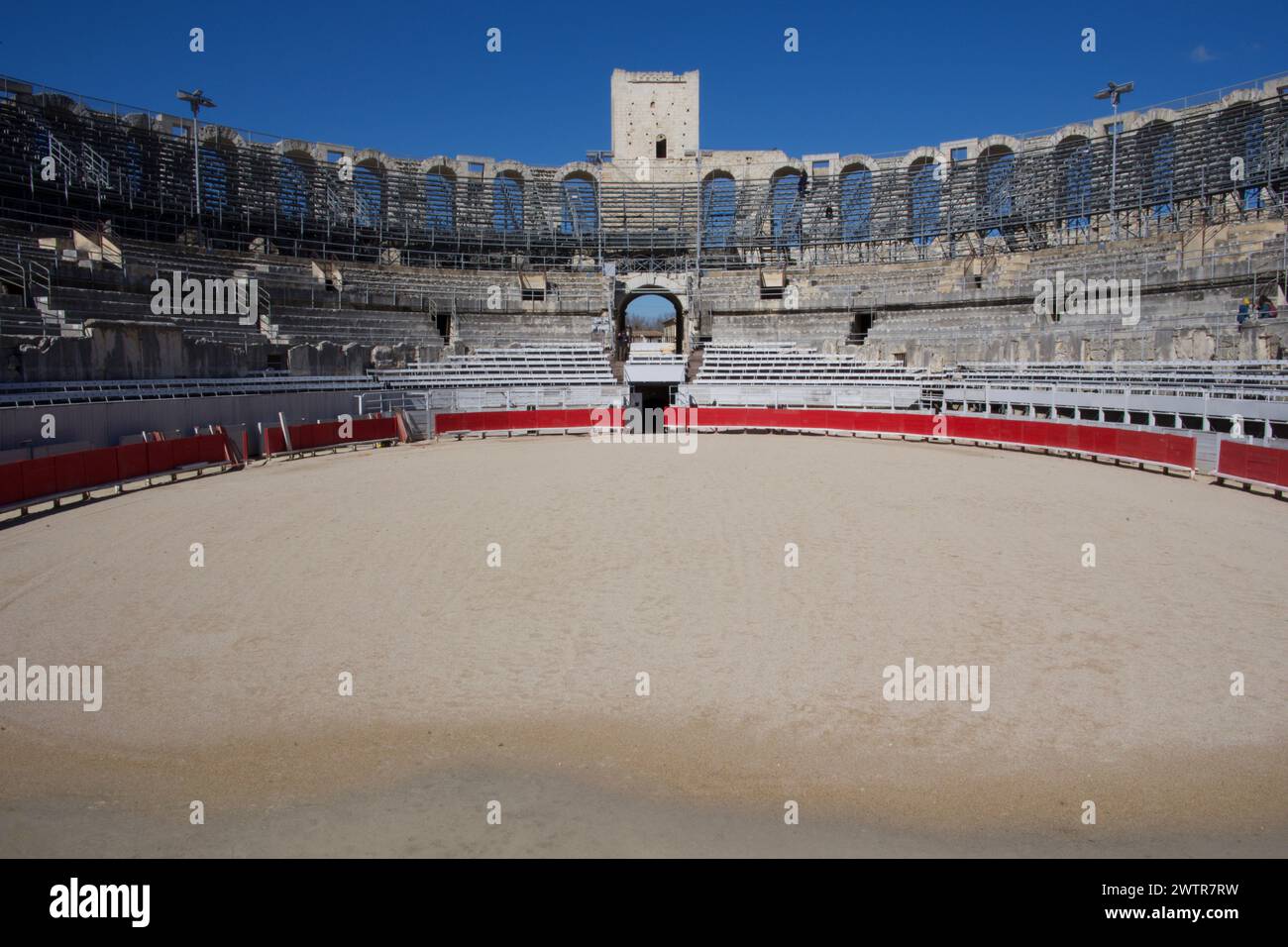 The arena of the The Arles Amphitheatre - Arènes d'Arles - a Roman ...