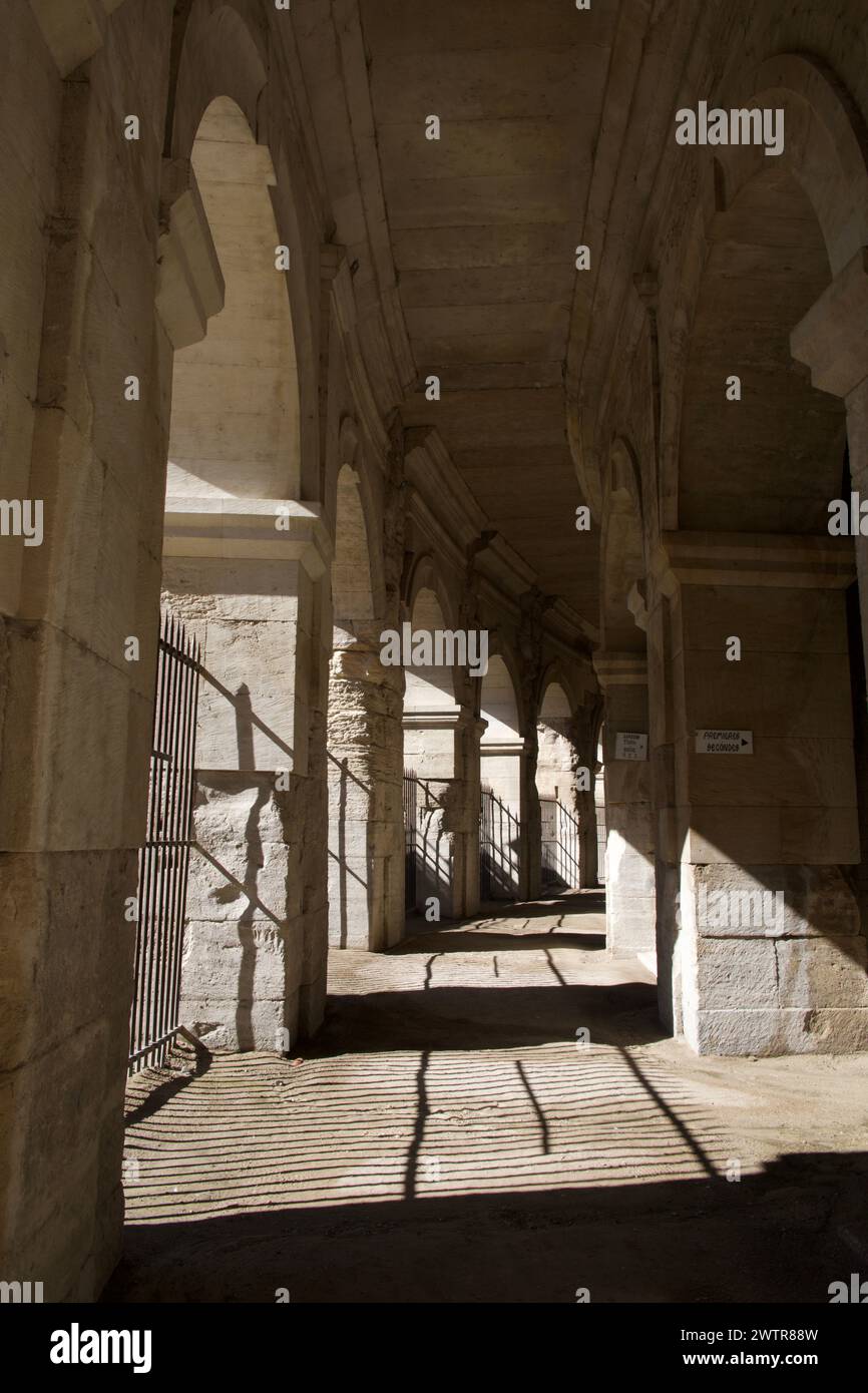 The internal arcades of The Arles Amphitheatre - Arènes d'Arles - a ...