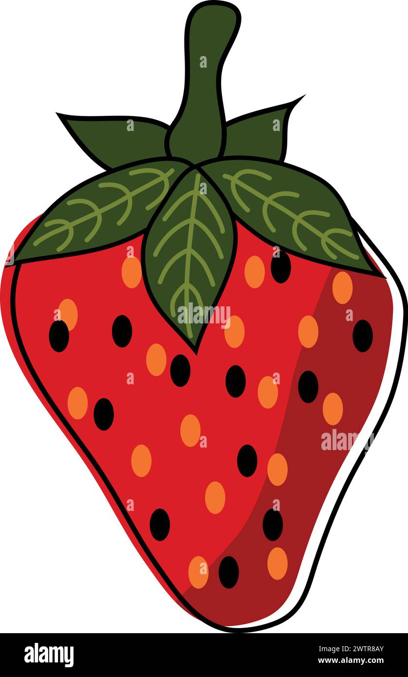 Cute cartoon red berry strawberry Stock Vector Image & Art - Alamy