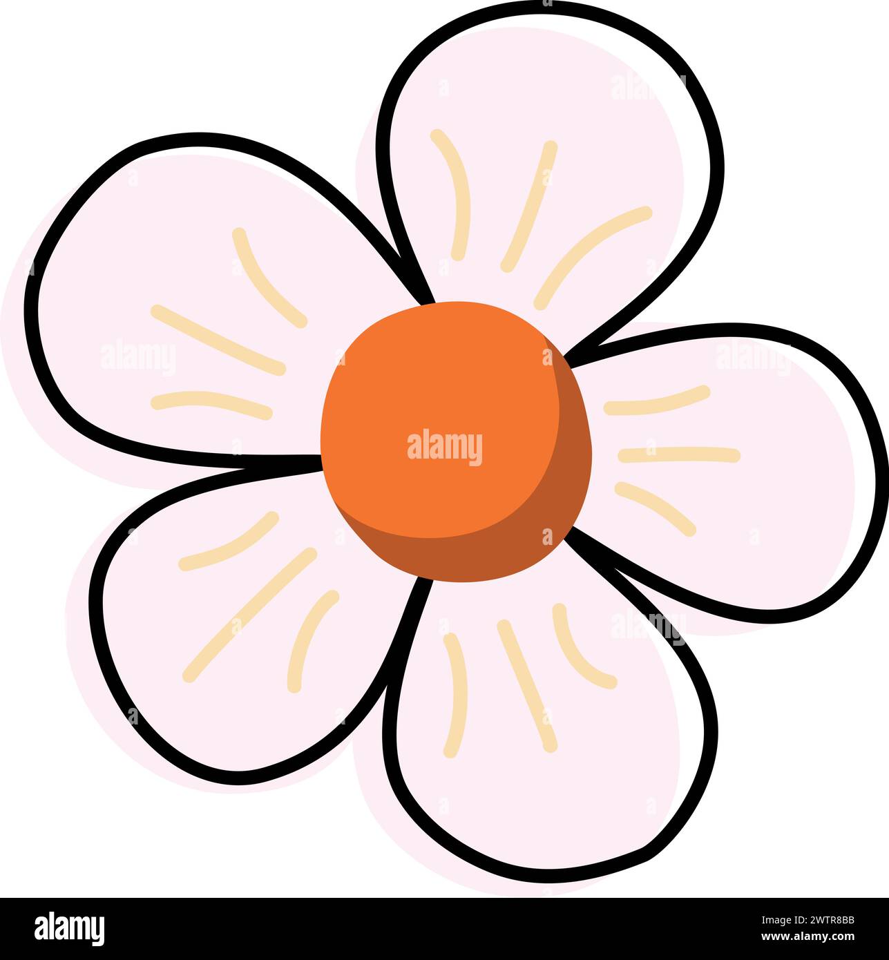 Cute cartoon pink flower of red berry strawberry Stock Vector Image ...