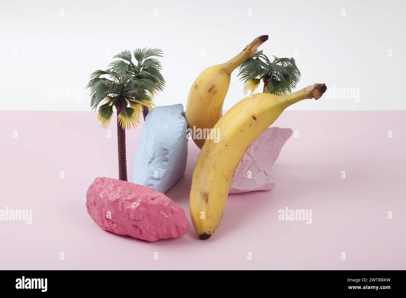 a scenographic composition and metaphor for an island with palm trees ...