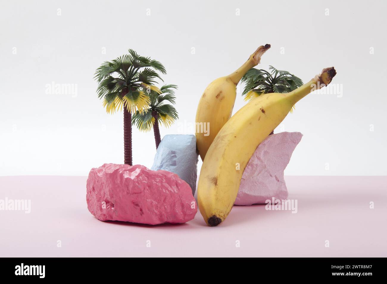 a scenographic composition and metaphor for an island with palm trees ...