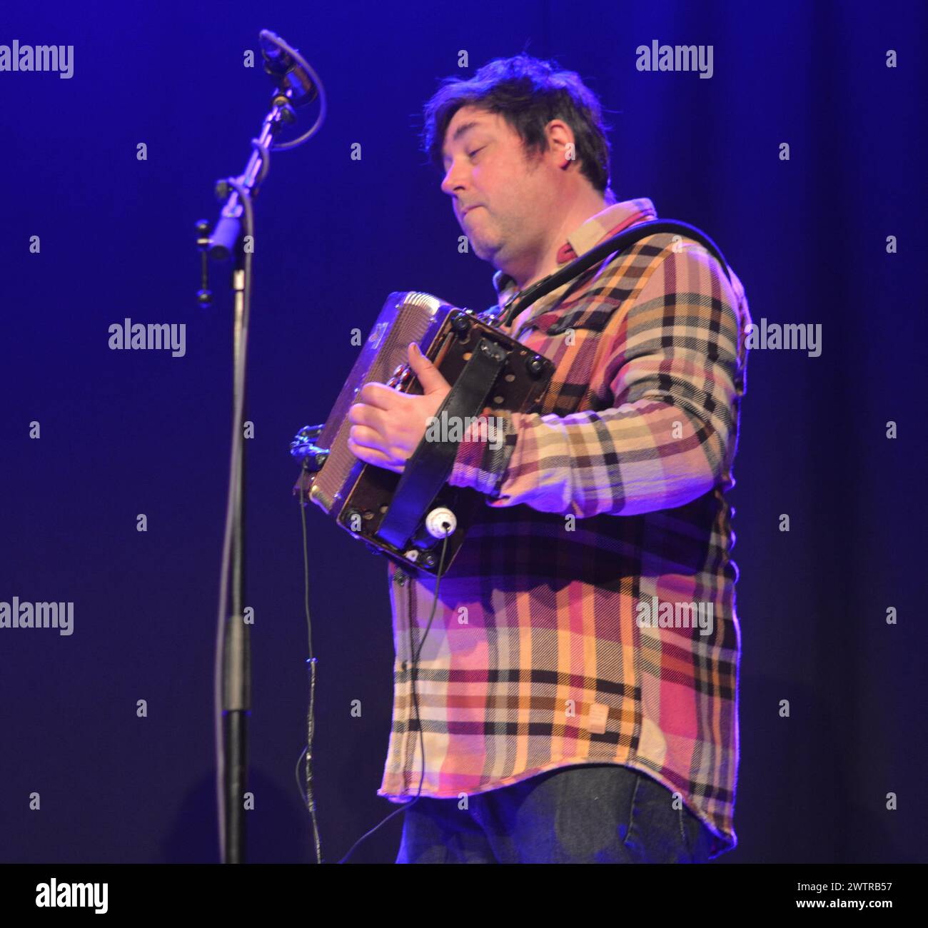 Folk artists Peter Knight and John Spiers in performance at the Chapel ...