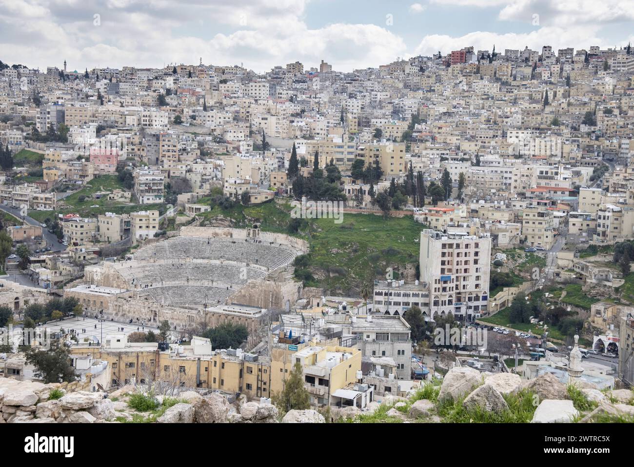 the restored roman ampitheatre with its 6000 seats viewed from the ...