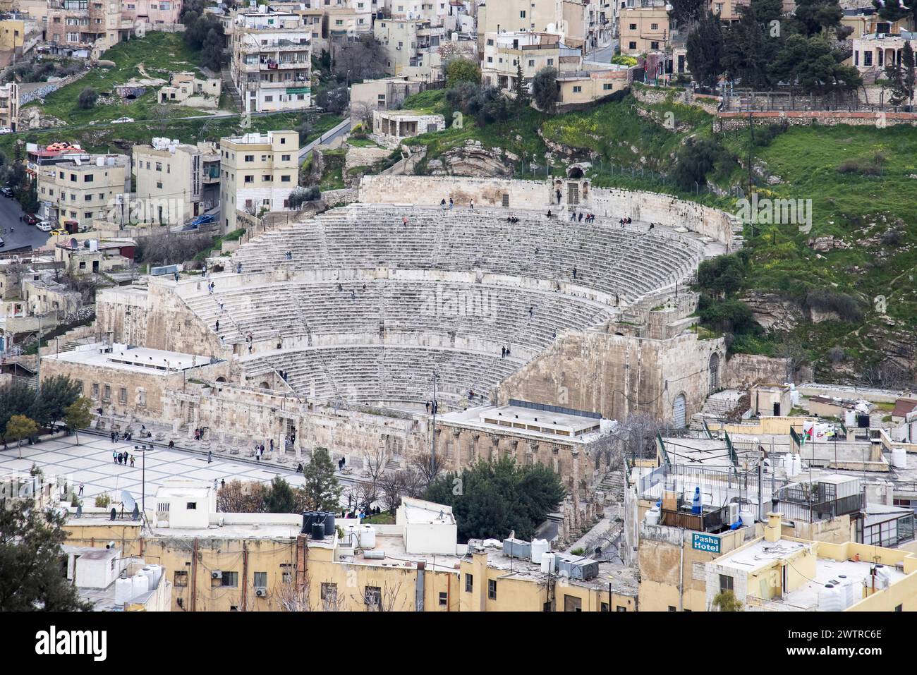 the restored roman ampitheatre with its 6000 seats viewed from the ...