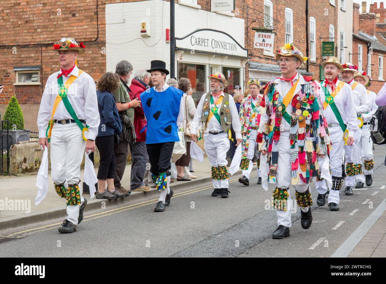 Lincoln and Micklebarrow Morris Men in the Street at the Southwell Folk ...