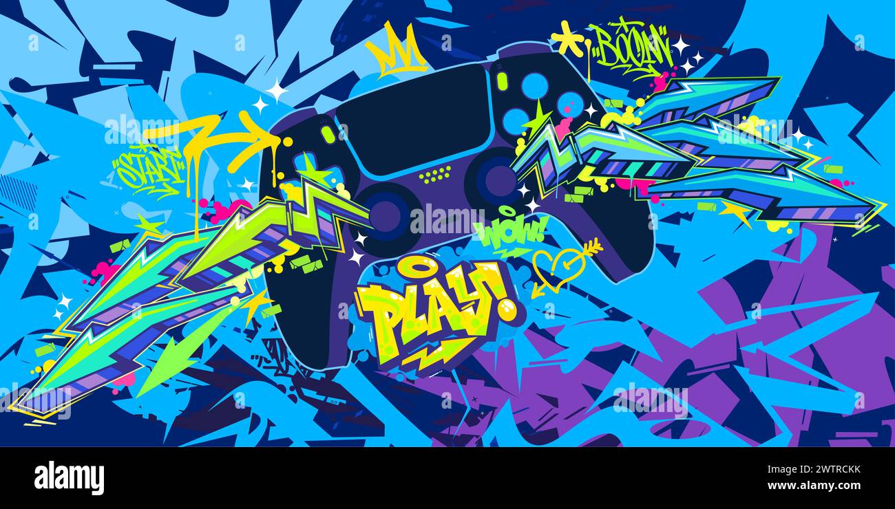 Cool Abstract Joystick Or Gamepad Hip Hop Graffiti Street Art Urban ...