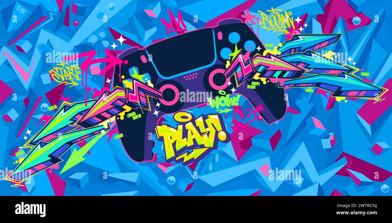 Abstract Joystick Or Gamepad Hip Hop Graffiti Street Art Urban Gaming ...