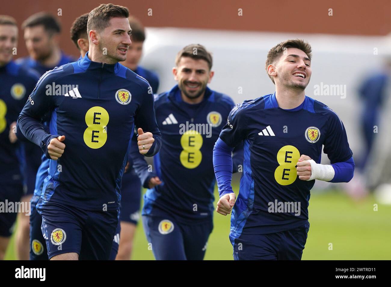 Scotland's Billy Gilmour (right) during a training session at Lesser ...