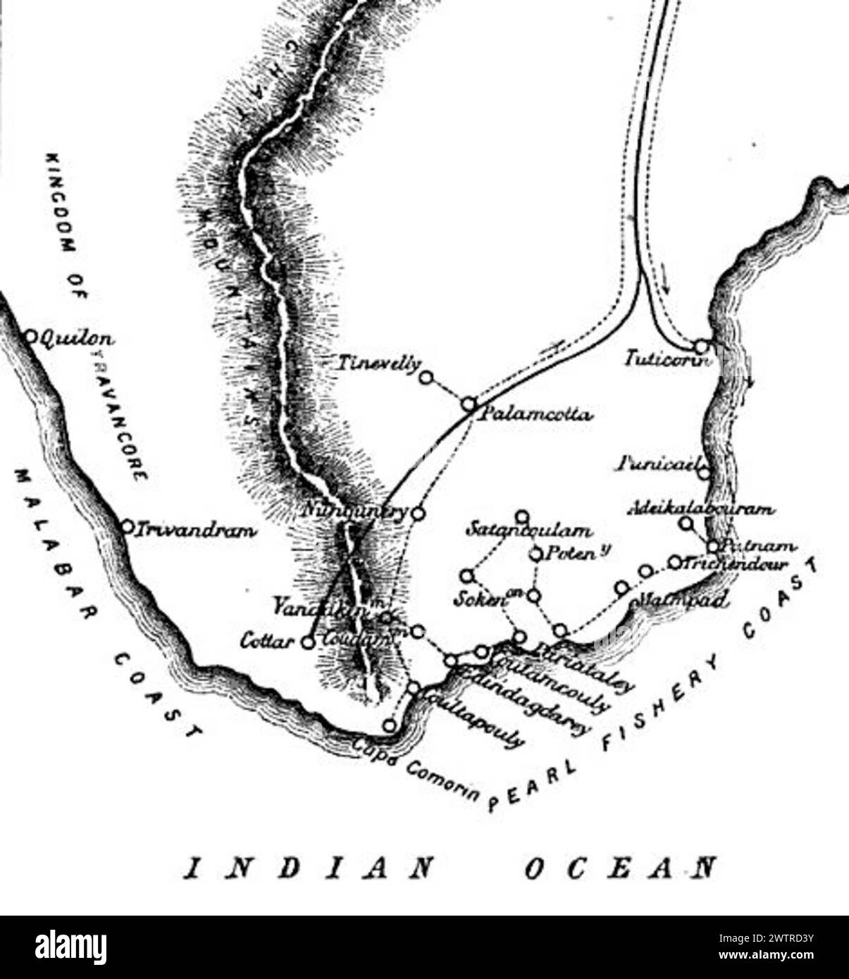 Map of the Pearl Fishery Coast Stock Photo - Alamy