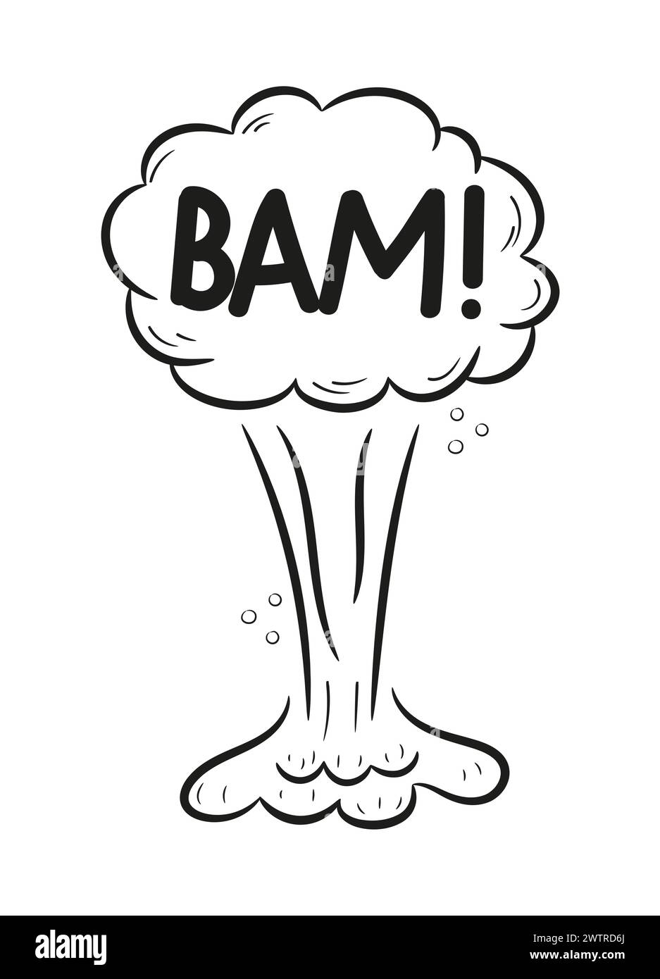 Explosion doodle, bomb element. Comic zap, boom, bam smoke sketch ...