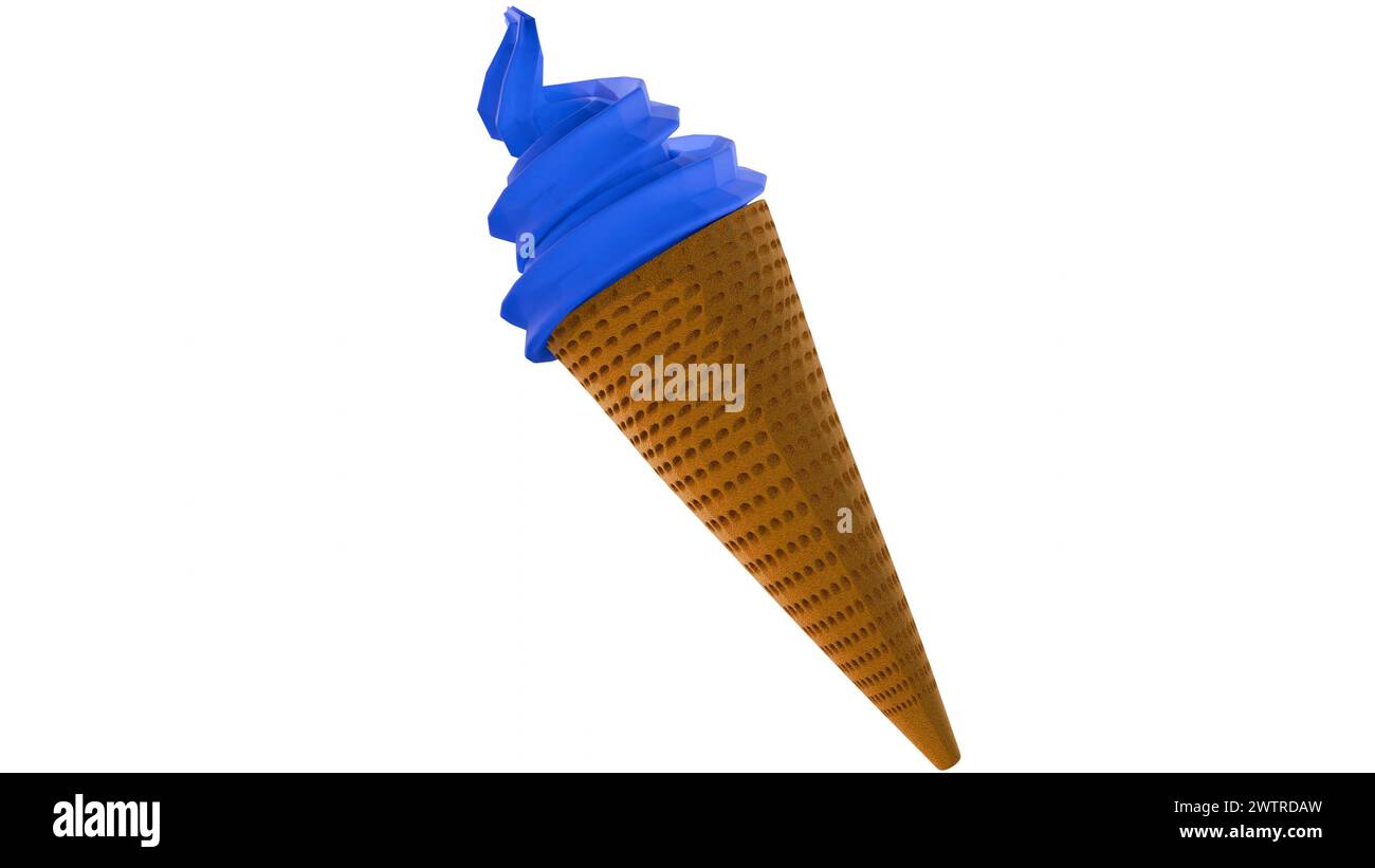 3d rendering of isolated blue ice cream Stock Photo - Alamy