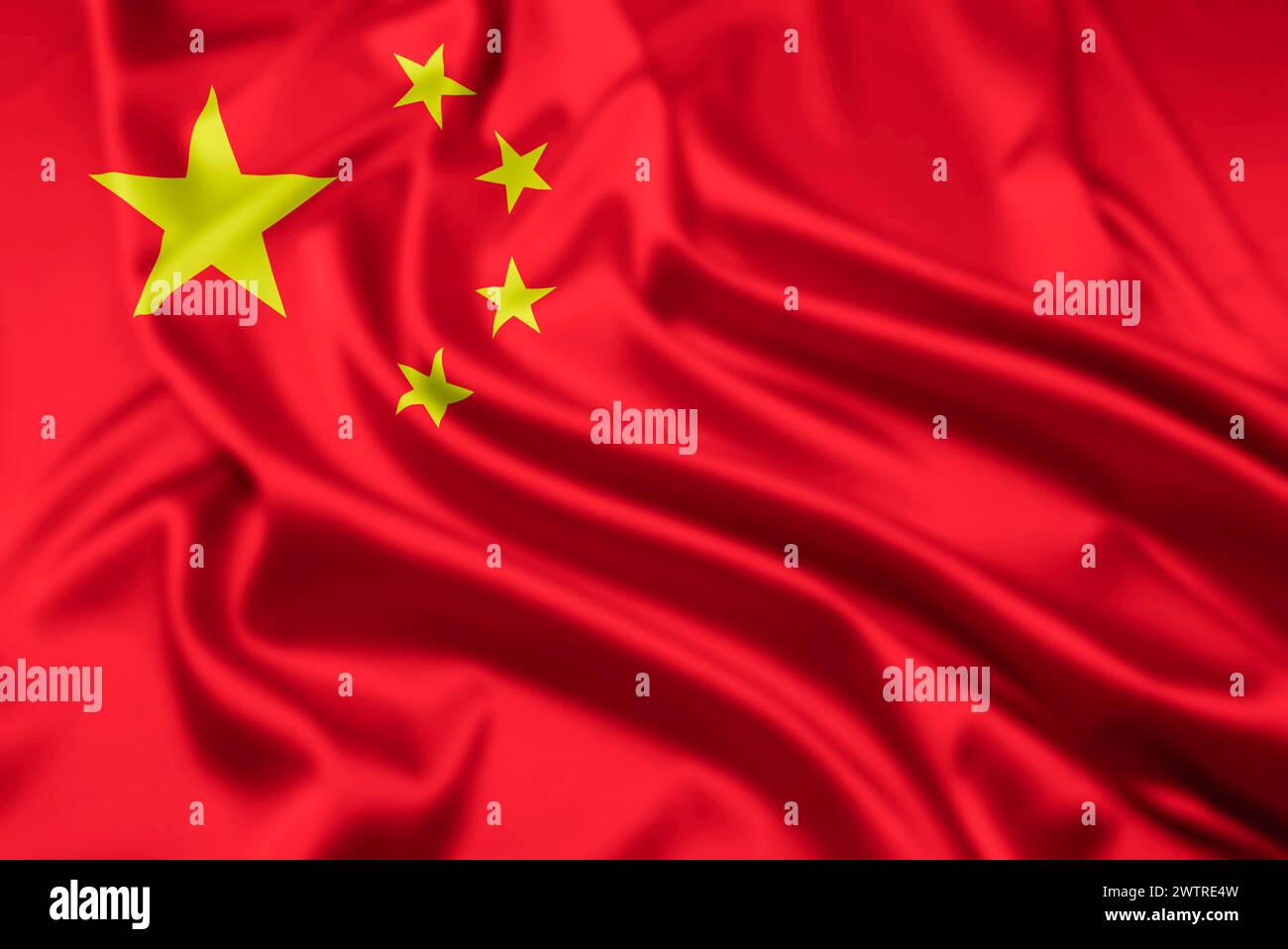 The Flag of The Peoples Republic of China or PRC with a Ripple Effect ...