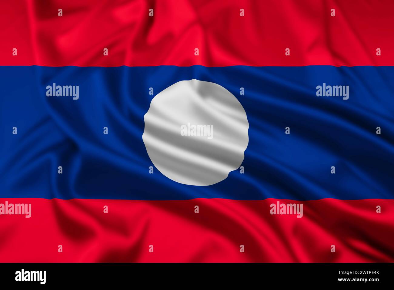The Flag of The Lao Peoples Democratic Republic, with a Ripple Effect ...