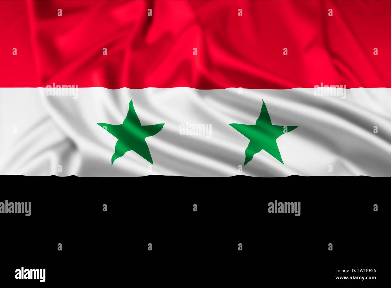 The Flag of The Syrian Arab Republic, with a Ripple Effect Stock Photo ...