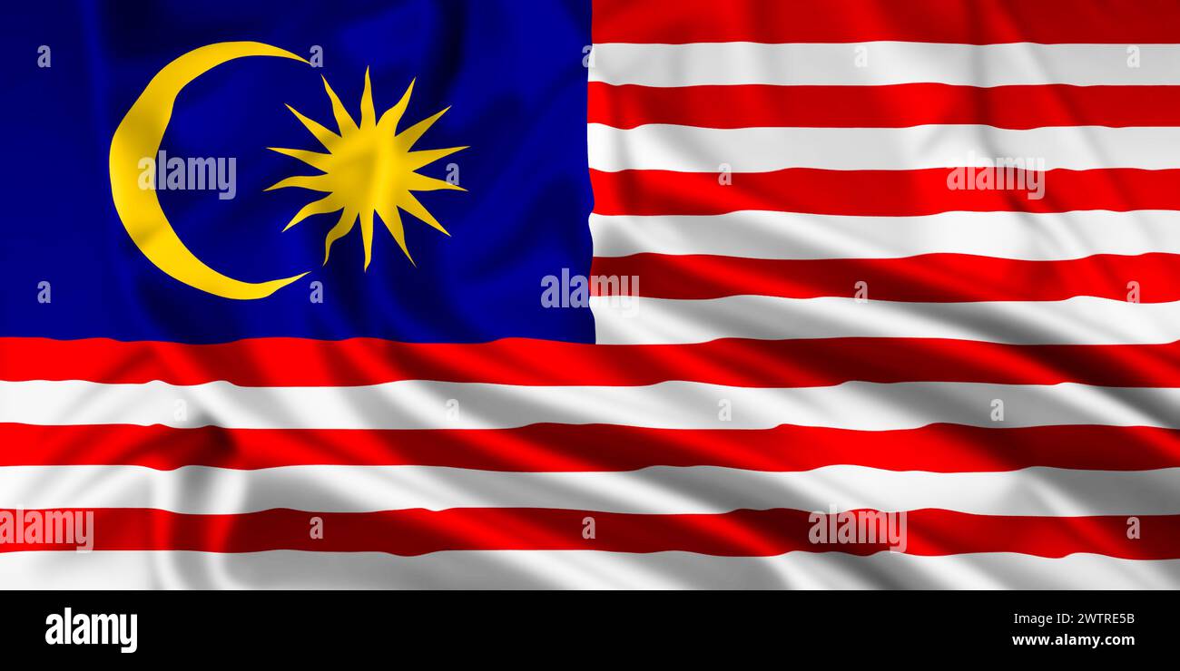 The Flag of Malaysia, with a Ripple Effect Stock Photo - Alamy