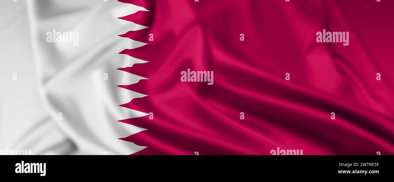 The Flag of The State of Qatar, with a Ripple Effect Stock Photo - Alamy