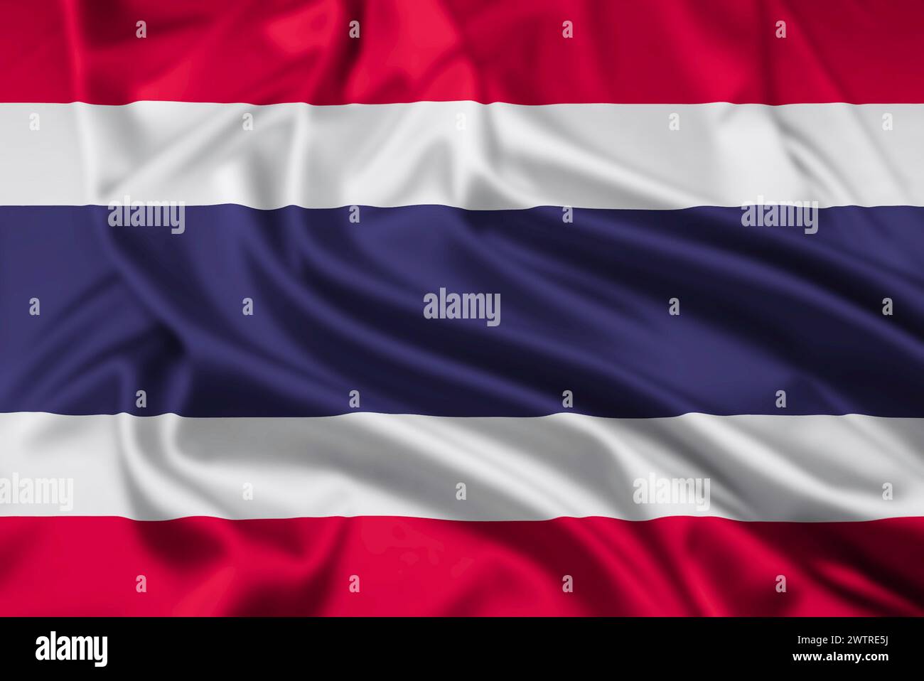 The Flag of The Kingdom of Thailand,, with a Ripple Effect Stock Photo ...