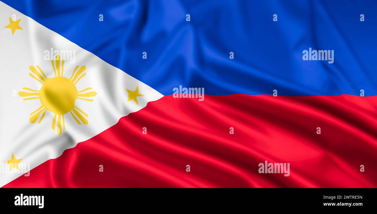 The Flag of The Republic of The Philippines, with a Ripple Effect Stock ...