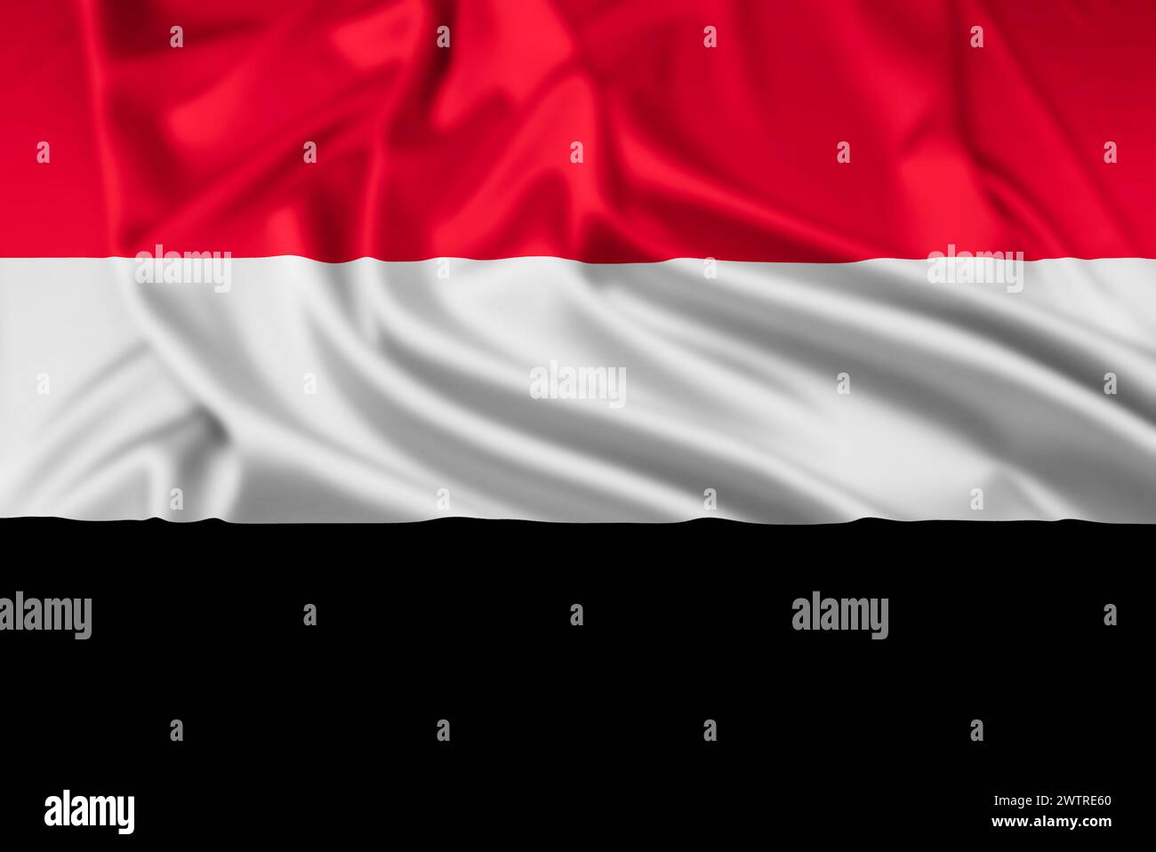 The Flag of The Republic of Yemen, with a Ripple Effect Stock Photo - Alamy
