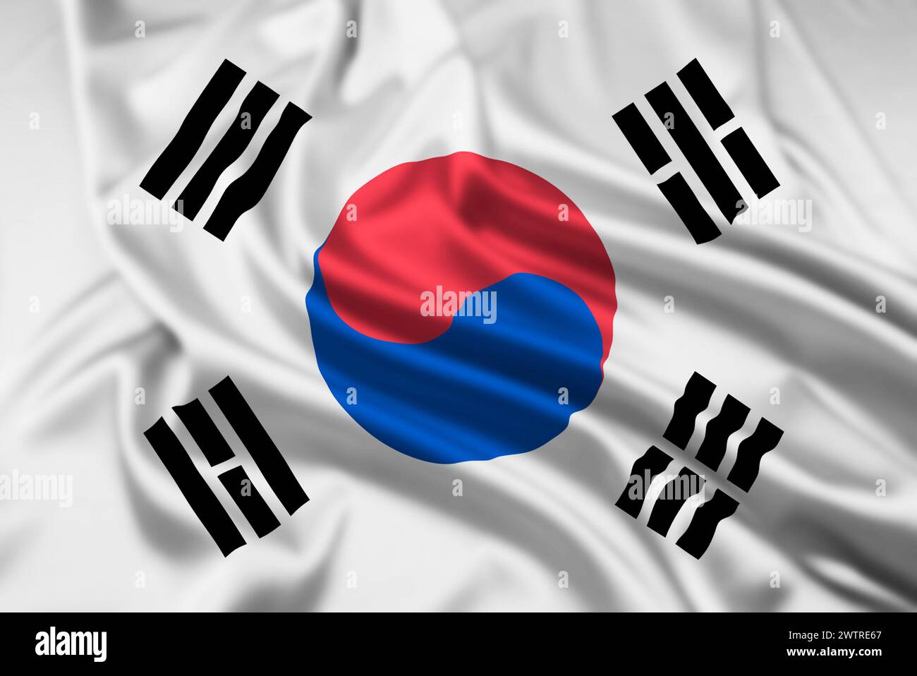 The Flag of The Republic of Korea, with a Ripple Effect Stock Photo - Alamy