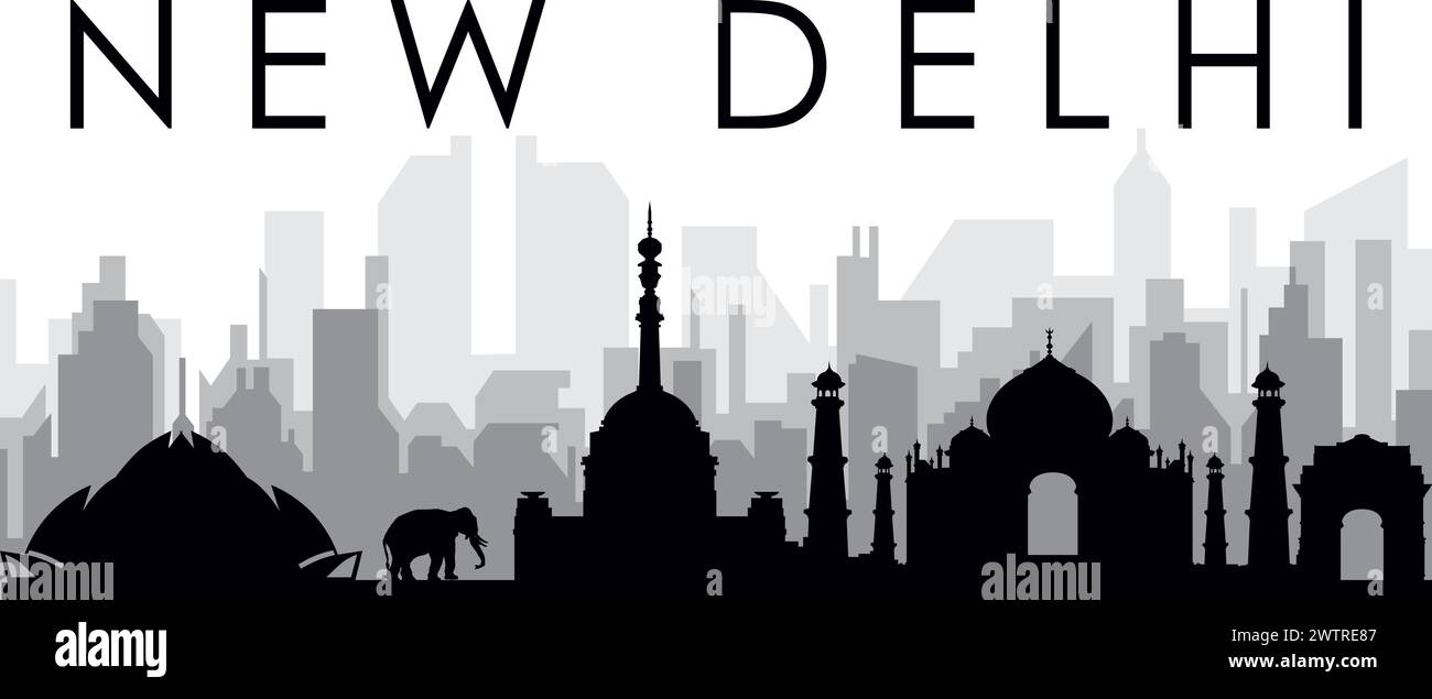 Cityscape skyline panorama of NEW DELHI, INDIA Stock Vector Image & Art ...