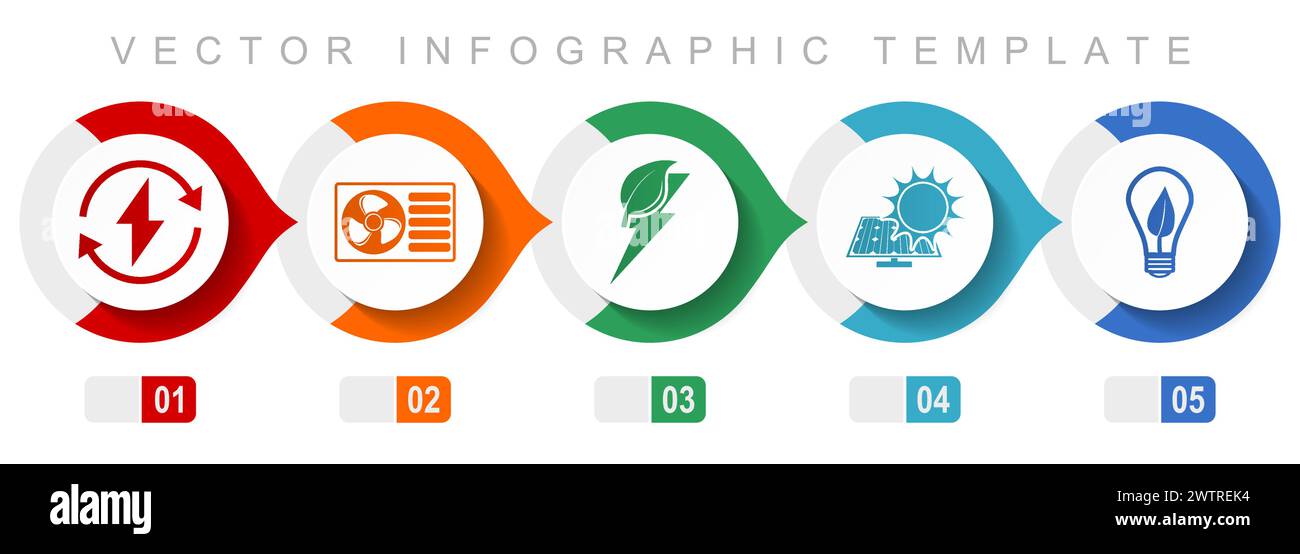 Renewable energy flat design infographic template, miscellaneous ...