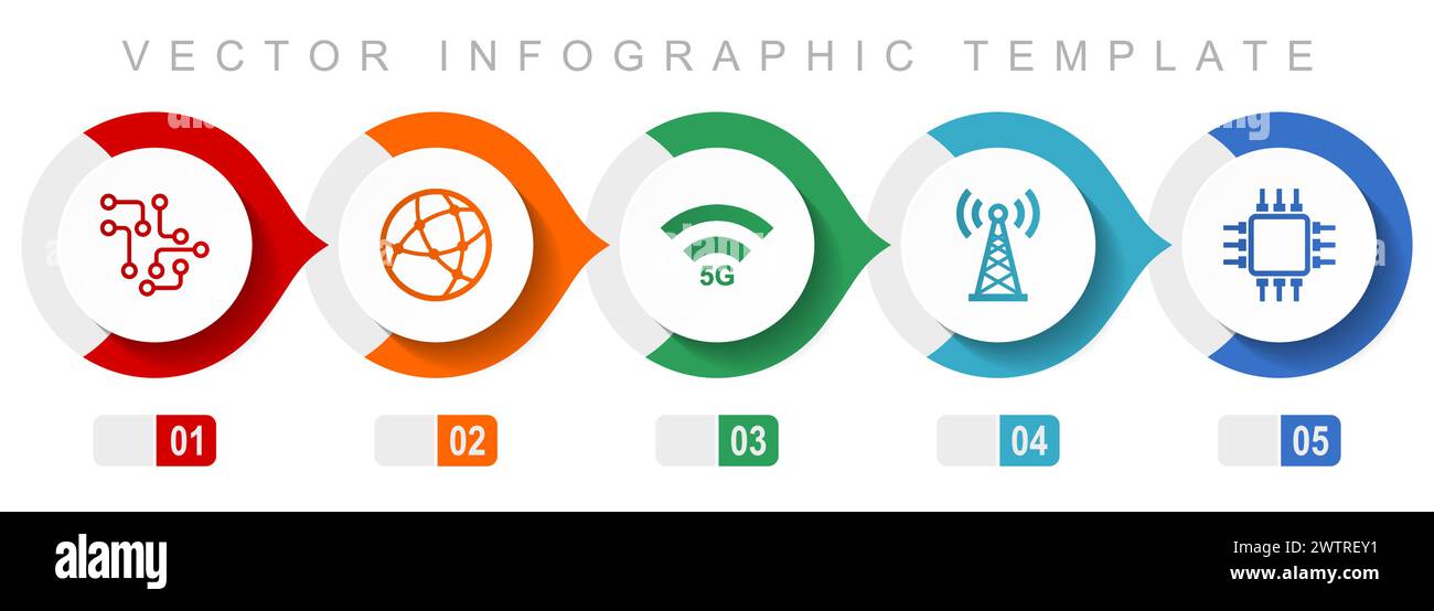 Technology and computer flat design infographic template, miscellaneous ...