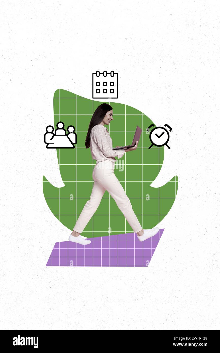 Collage picture image of successful professional woman hr recruiter ...