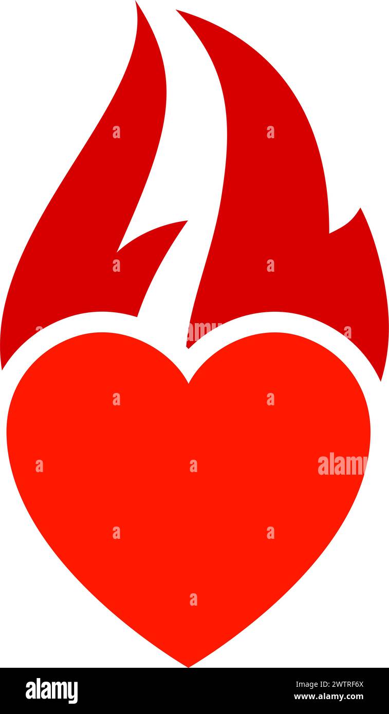 Fire flame icon, hot heart symbol, vector illustration Stock Vector ...