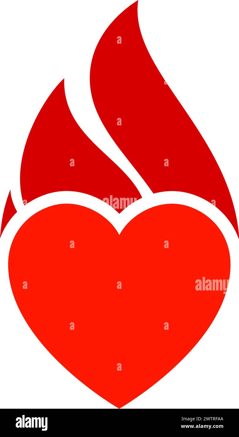 Fire flame icon, hot heart symbol, vector illustration Stock Vector ...