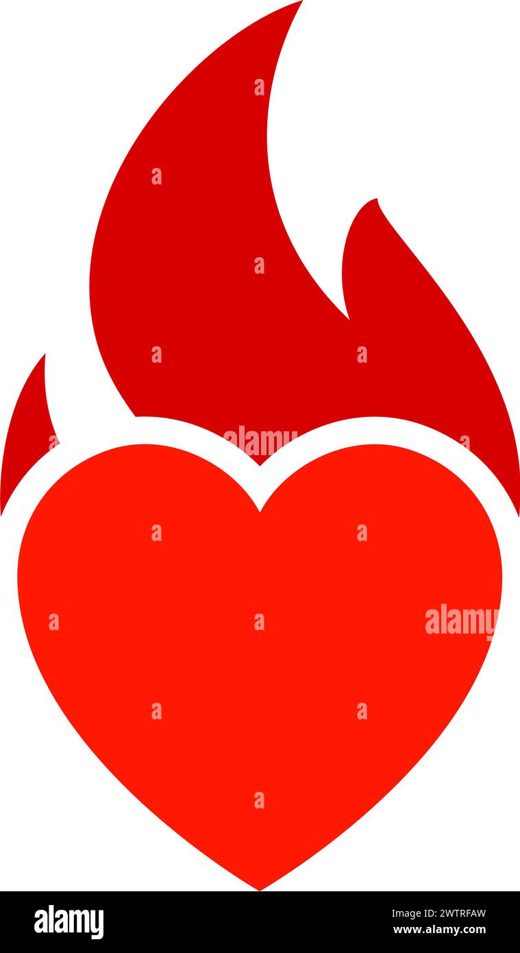Fire flame icon, hot heart symbol, vector illustration Stock Vector ...