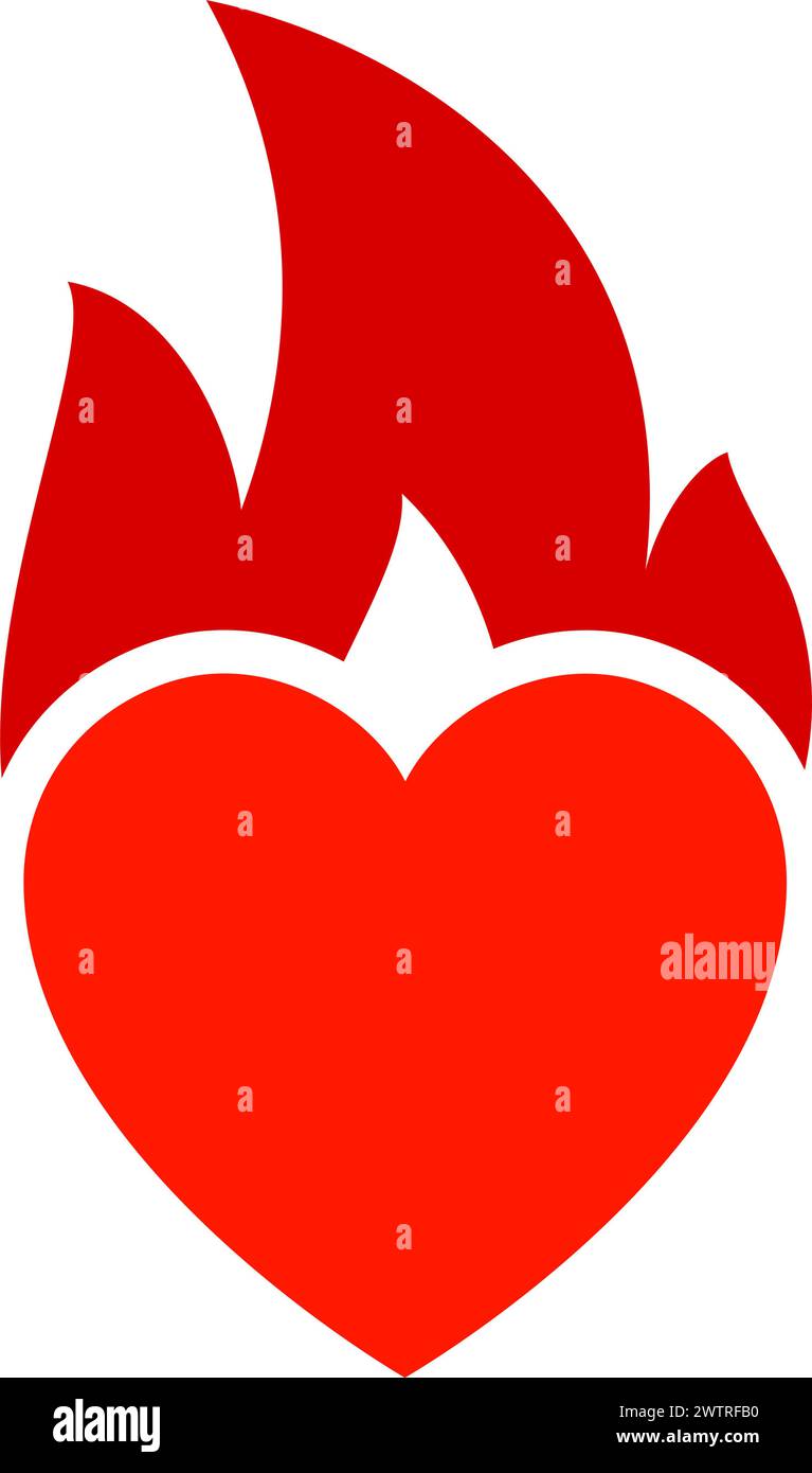 Fire flame icon, hot heart symbol, vector illustration Stock Vector ...