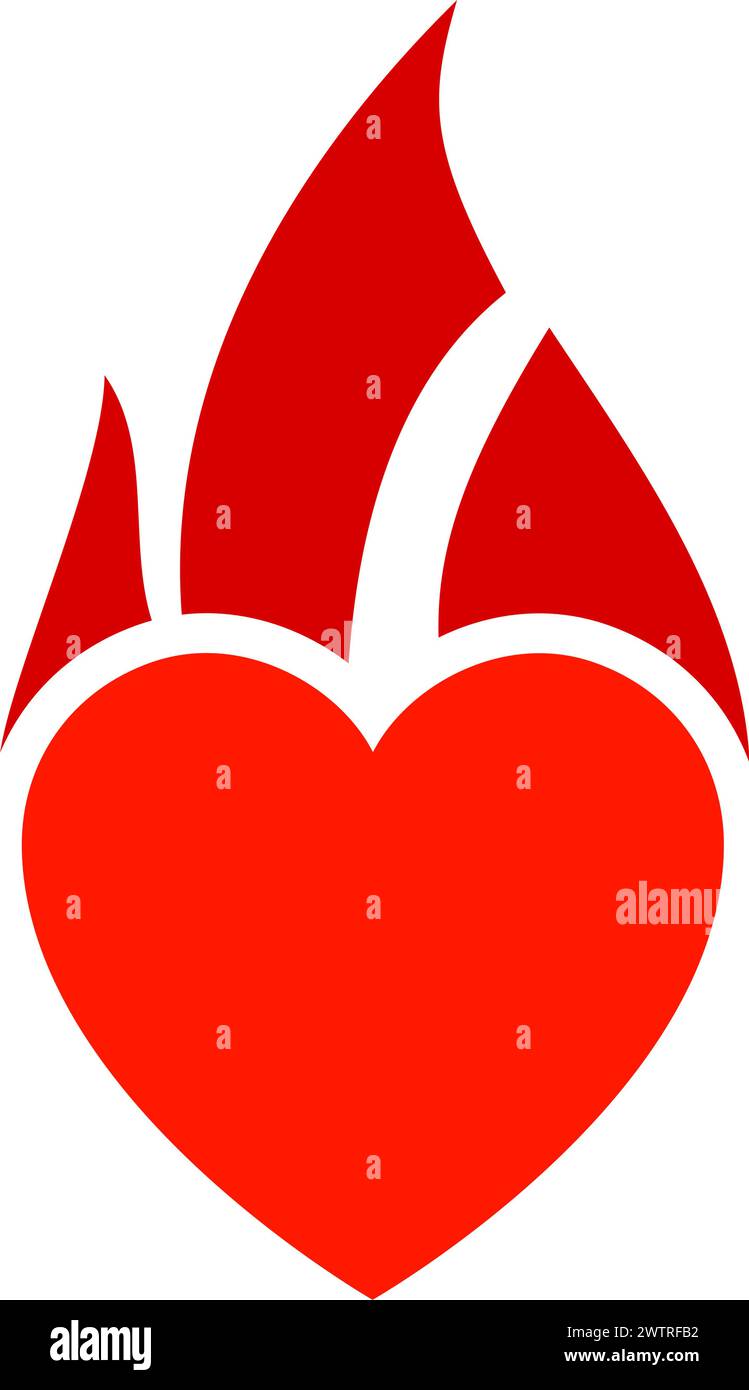 Fire flame icon, hot heart symbol, vector illustration Stock Vector ...