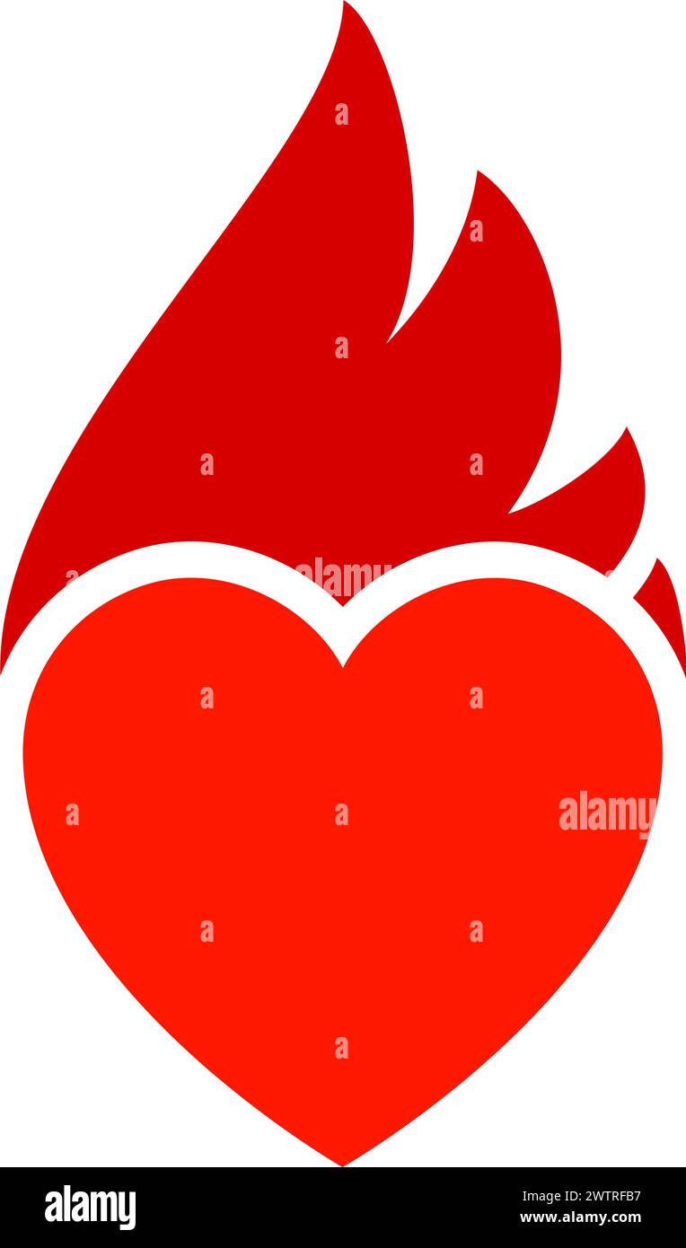 Fire flame icon, hot heart symbol, vector illustration Stock Vector ...