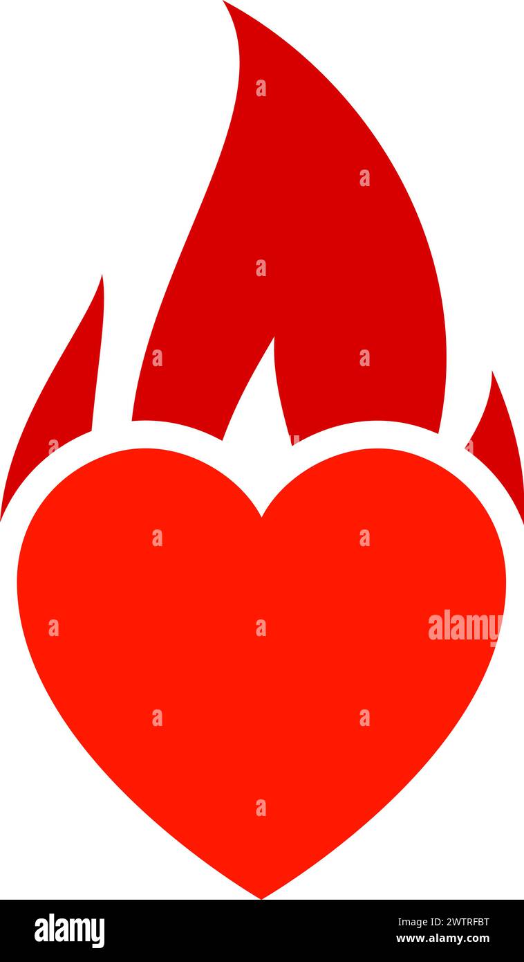 Fire flame icon, hot heart symbol, vector illustration Stock Vector ...