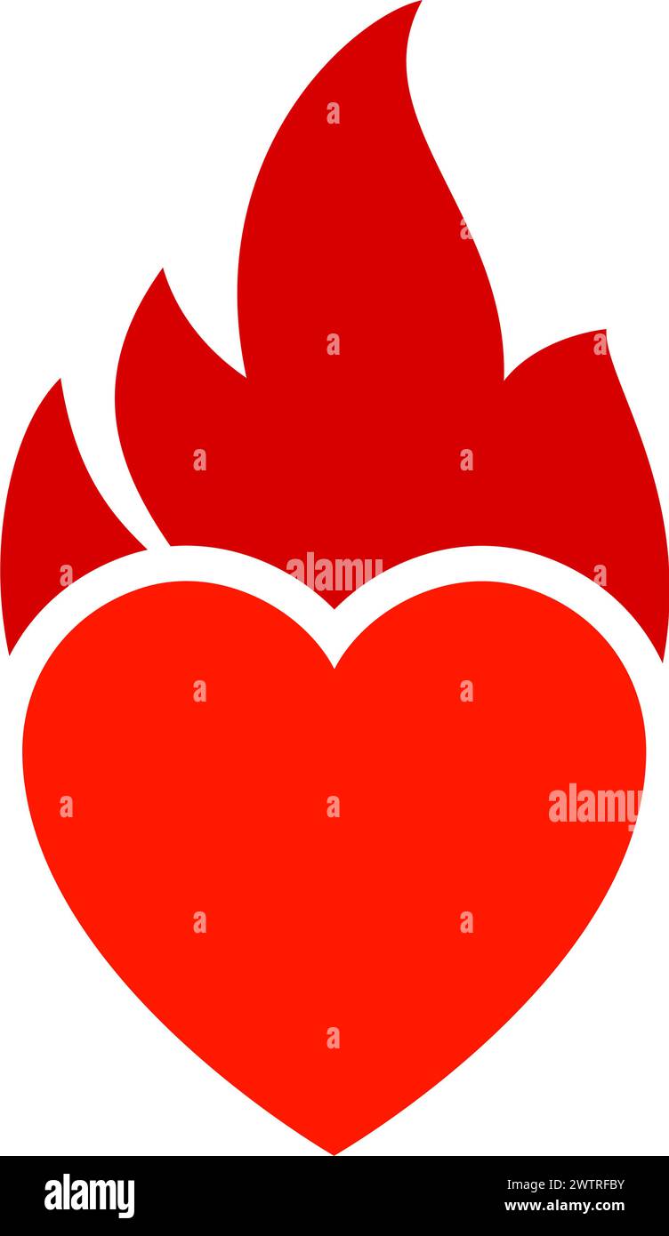 Fire flame icon, hot heart symbol, vector illustration Stock Vector ...