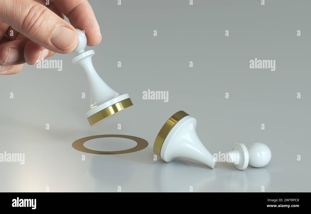 Hand holding a pawn for beating competition. Concept of competitive ...