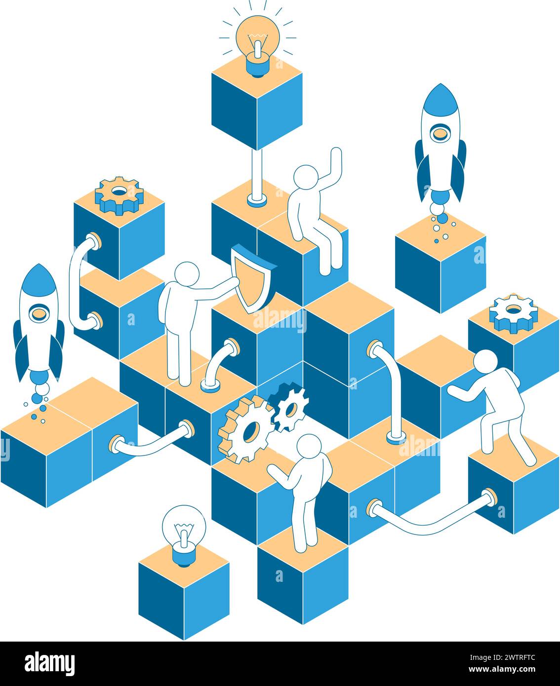 Isometric Startup Development Concept Illustration Stock Vector Image & Art - Alamy