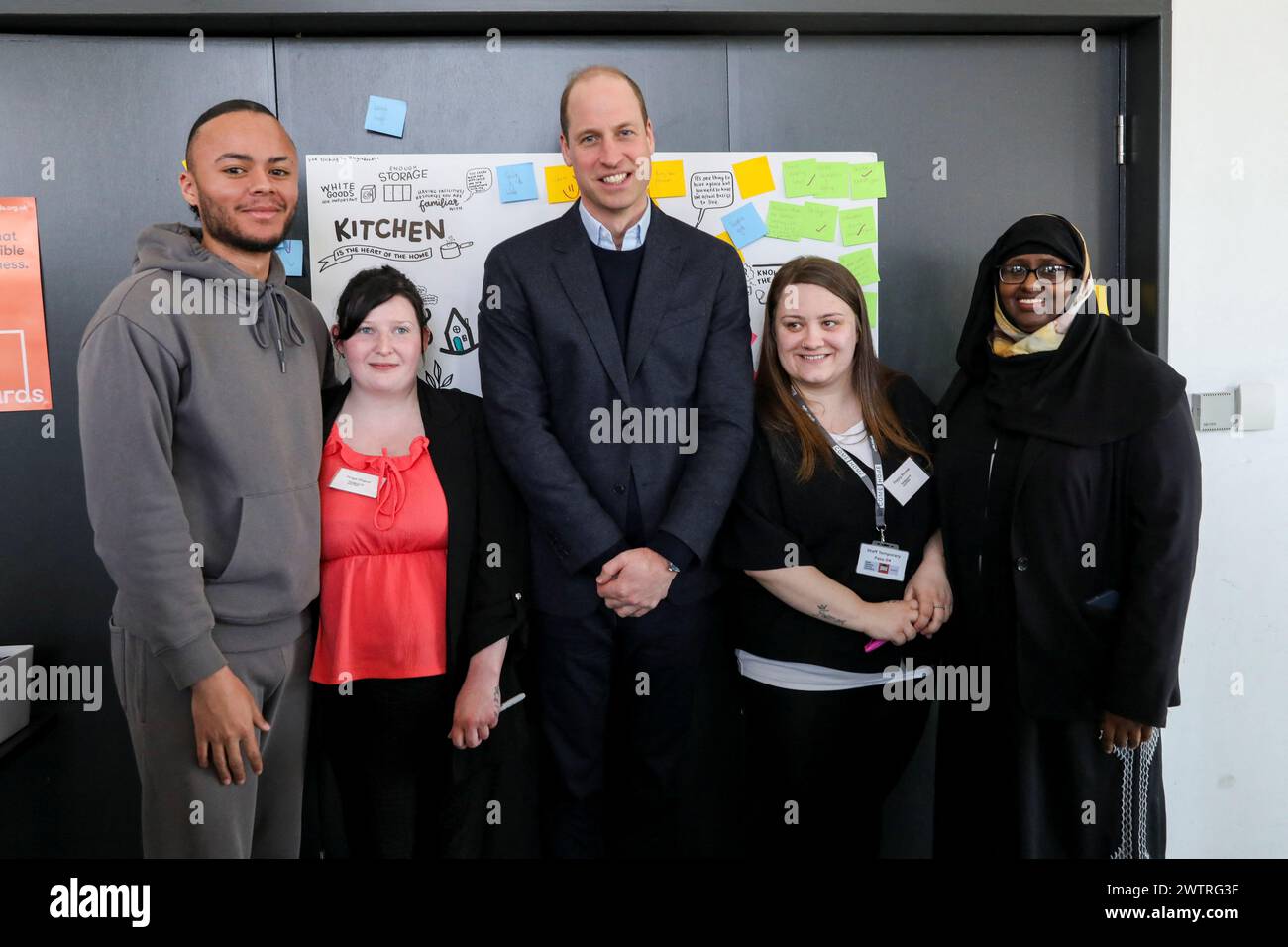 The Prince of Wales during a visit to a housing workshop at The ...