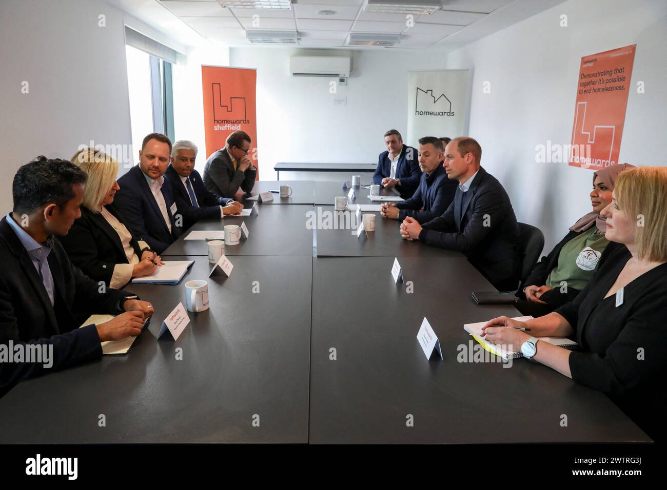 The Prince of Wales during a visit to a housing workshop at The ...