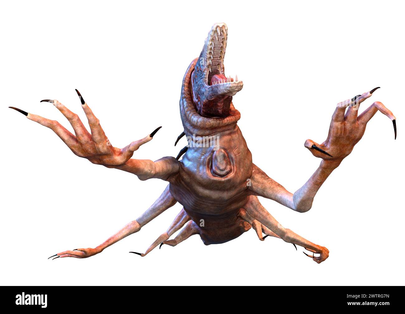 3D rendering of a fantasy creature isolated on white background Stock ...