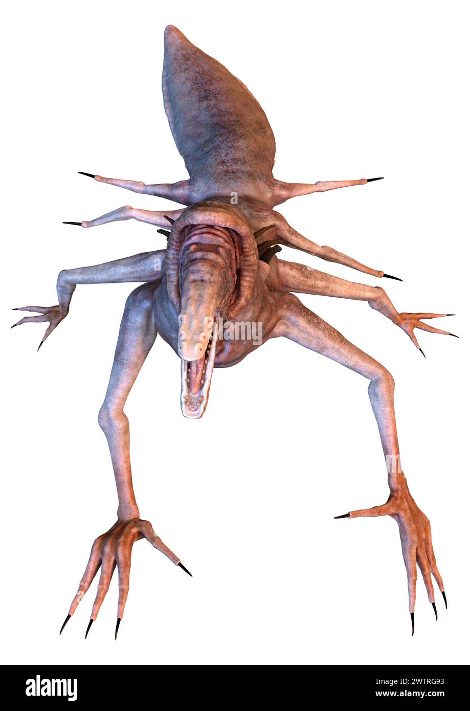 3D rendering of a fantasy creature isolated on white background Stock ...